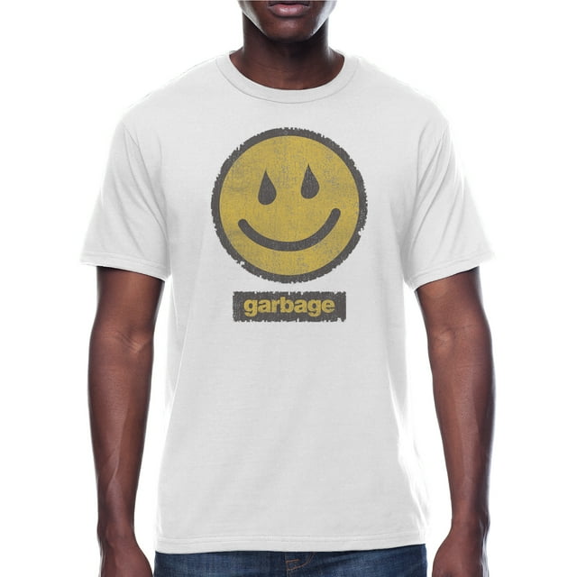 Garbage, Men's & Big Men's Graphic Tee Shirt, Garbage Happy Face, Sizes ...