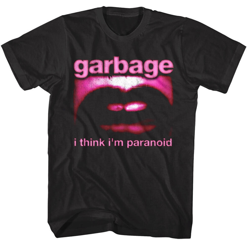 Garbage Paranoid Lips Men's T Shirt Mouth Alt Rock Band Song Concert ...