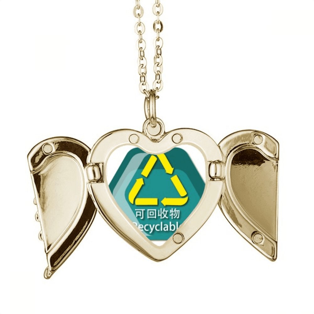 Garbage Recyclable Care Environment Folded Wings Peach Heart Pendant ...