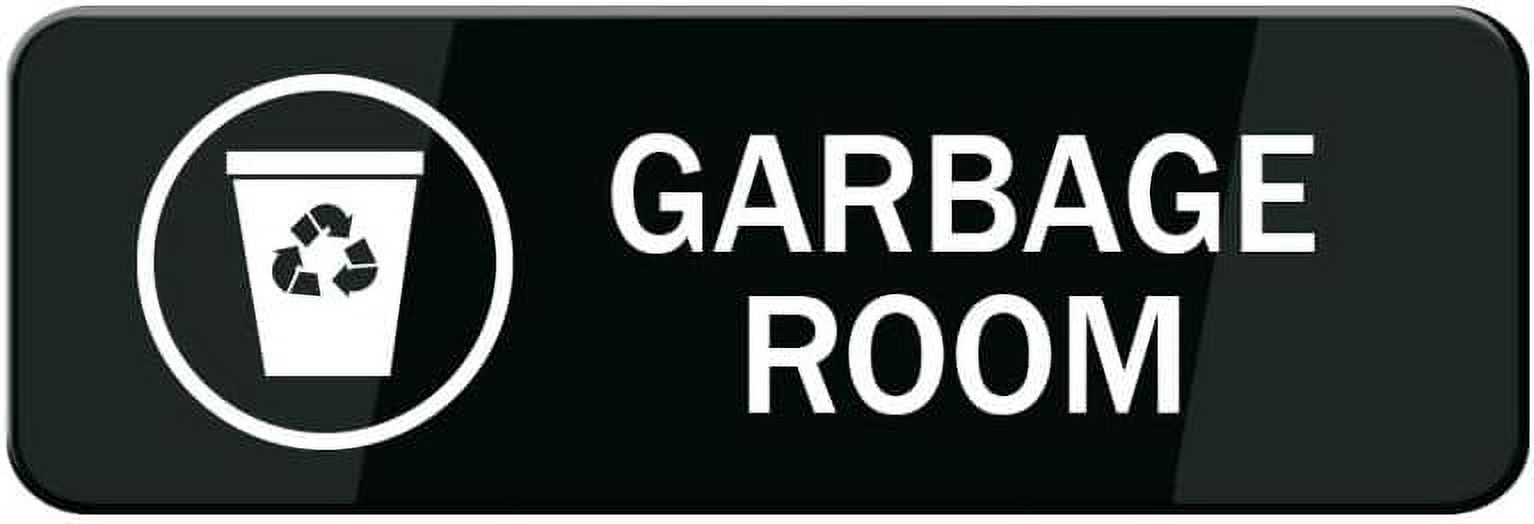 Garbage Room Sign Stickers, 3x9 Inch Acrylic Plaque With Strong ...
