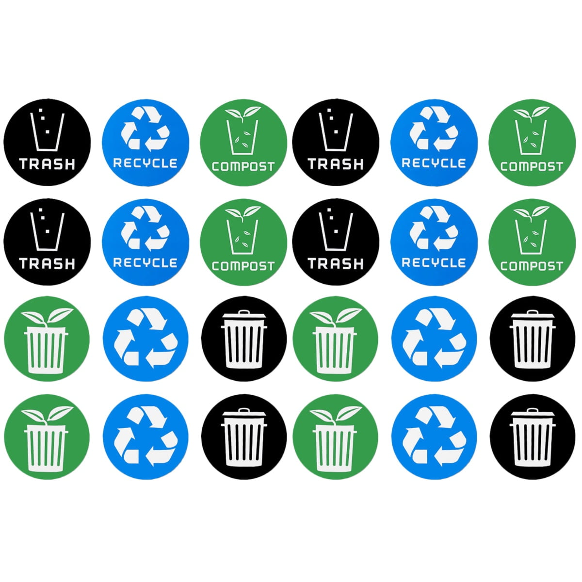Garbage Sorting Stickers Signs Recycle Labels Miss 2 PCS Decorate ...