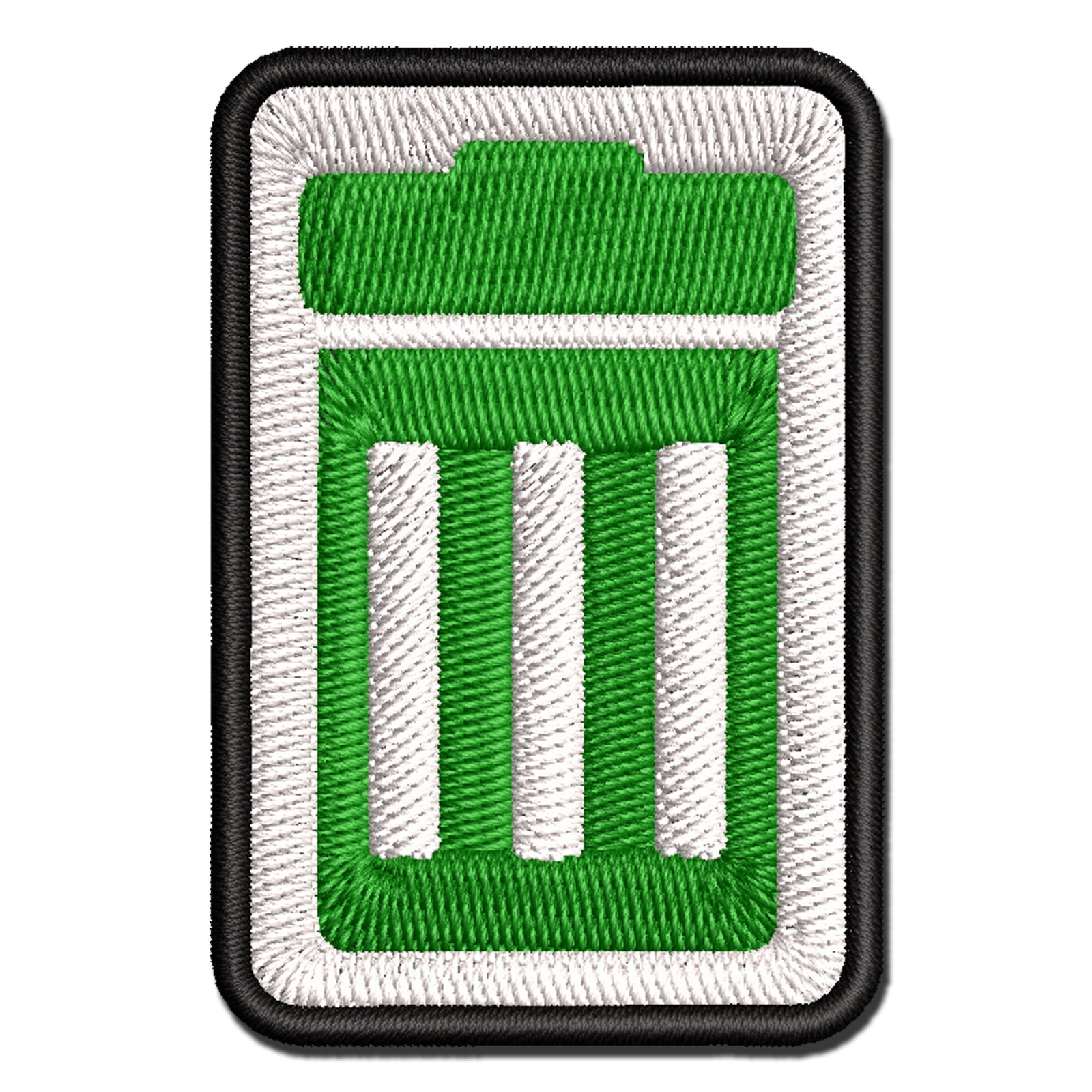 Garbage Trash Can Applique Multi-Color Embroidered Hook & Loop Patch ...