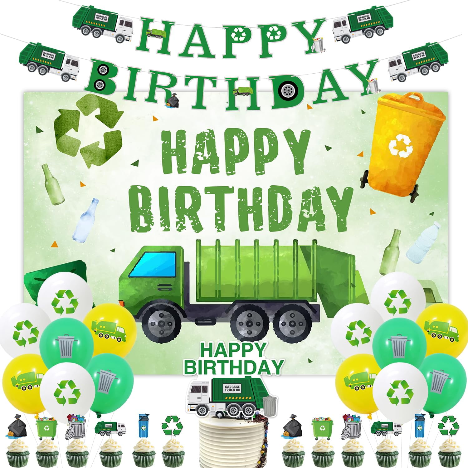 Garbage Truck Birthday Party IFF17 Decorations Trash Truck Birthday ...