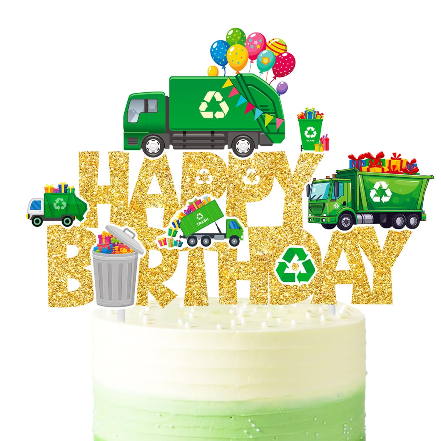 Garbage Truck Cake Topper Garbage Truck COC1Birthday Party Decorations ...