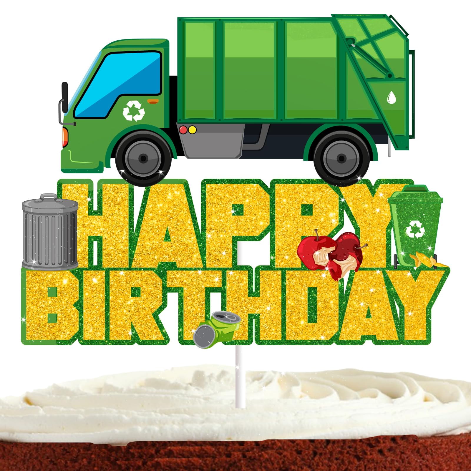 Garbage Truck CakeTRDN Topper for Boys Girls Truck Birthday Party ...