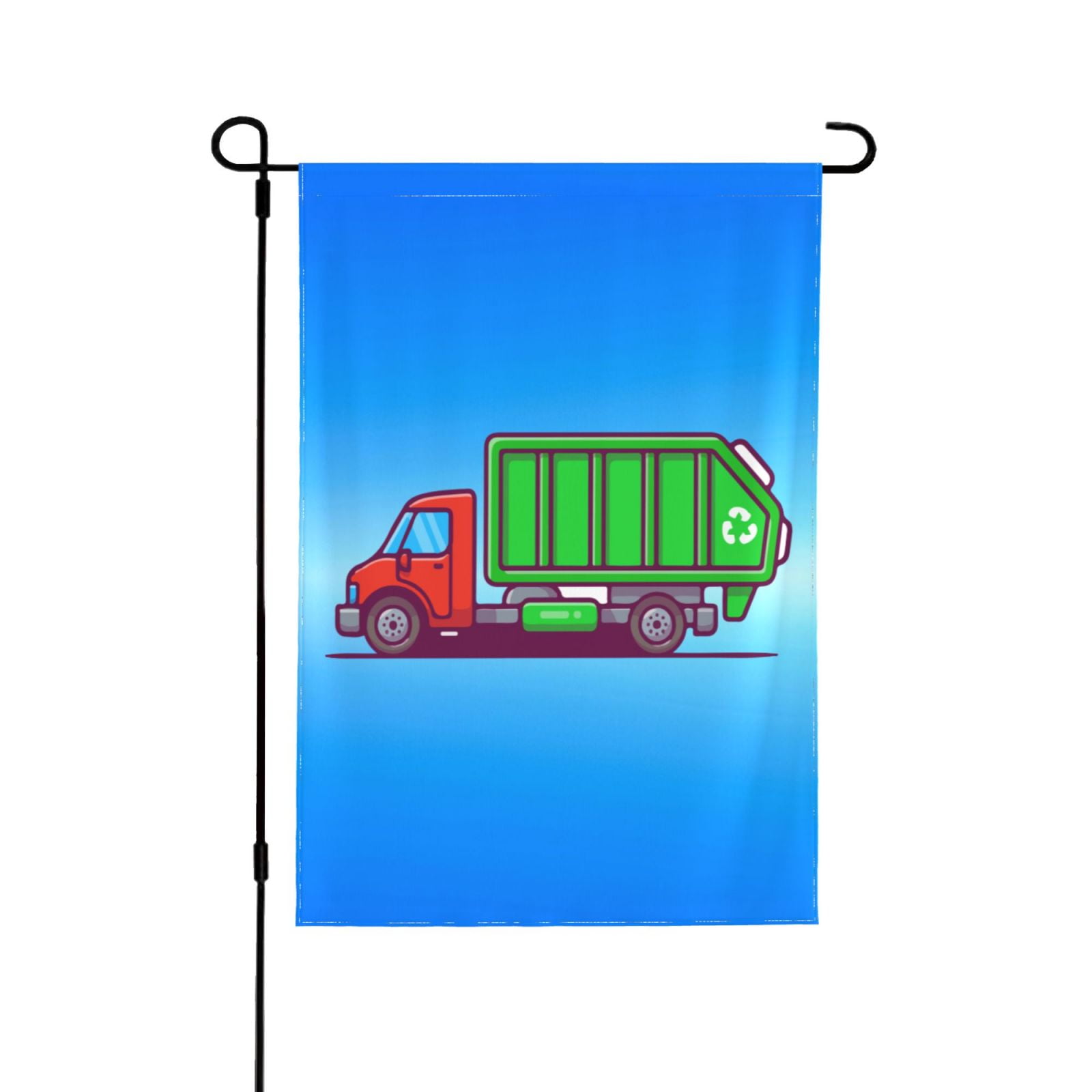 Garbage Truck Cartoon Garden Flag 12.5x18 Inch Double Sided Decorations ...