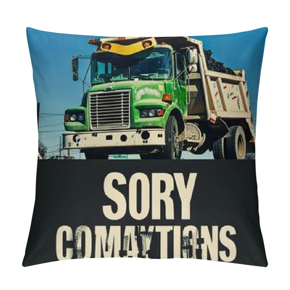 Garbage Truck Collection Trash Recycle Earth Day Throw Pillow ...