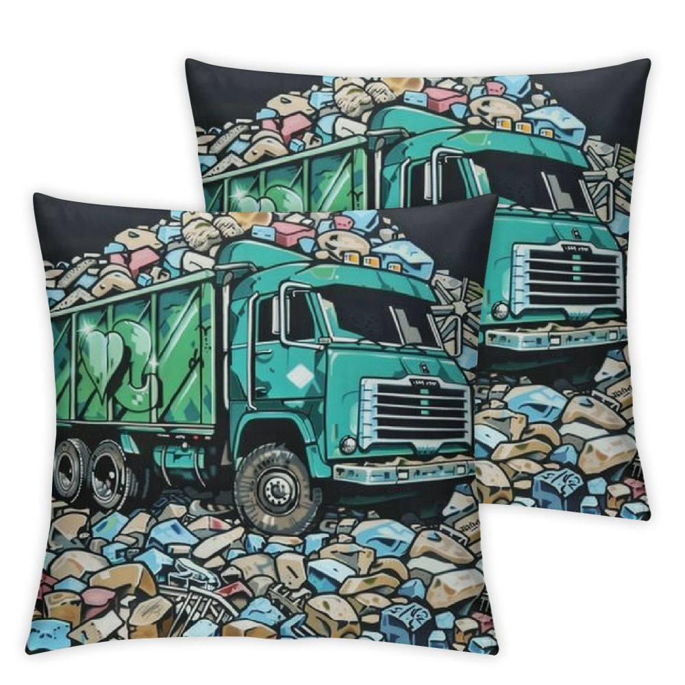 Garbage Truck Driver Garbage Day Waste Management Throw Pillow ...