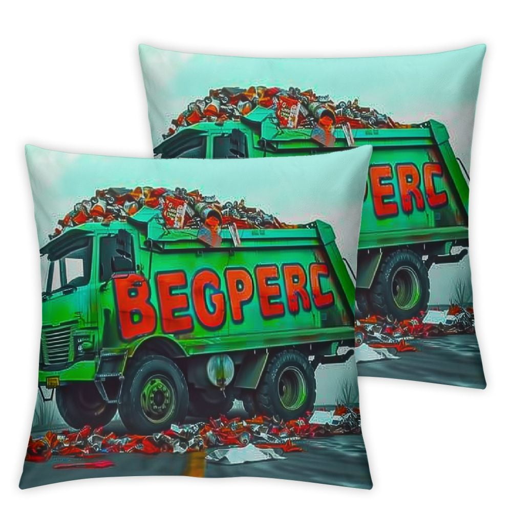 Garbage Truck Face Recycling Day Cute Cheeky Smile Throw Pillow ...