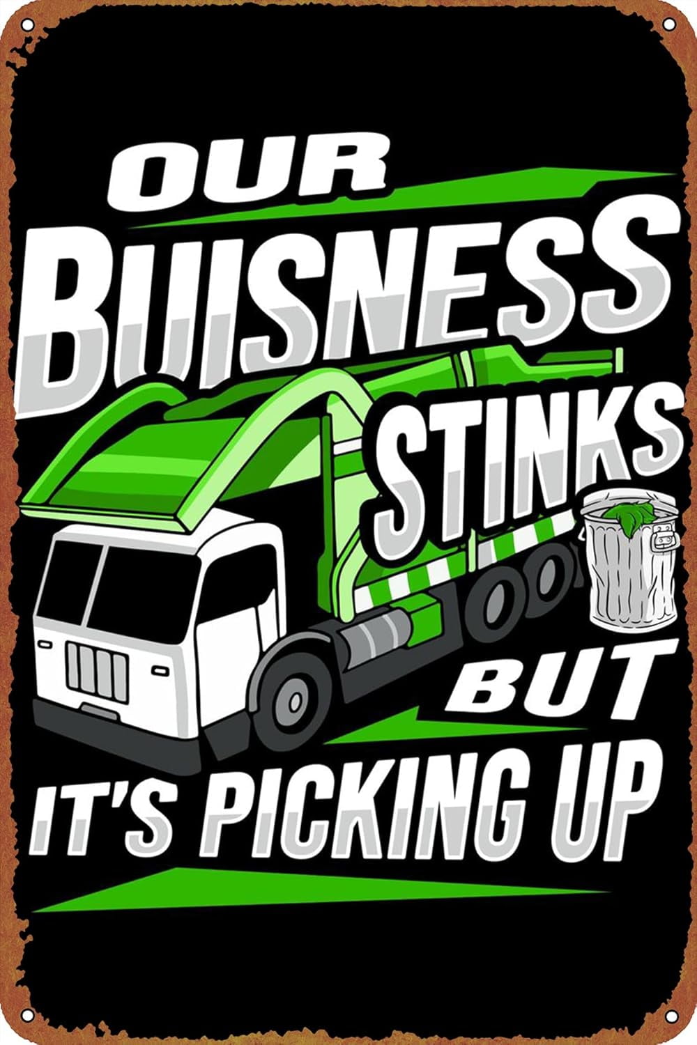 Garbage Truck Garbage Guy Poster Tin Sign Cafe bar Home Wall Art ...