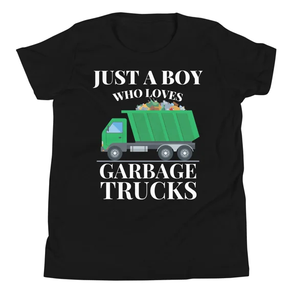 Garbage Truck Loving Boy Youth Trash Vehicle Hauler Kid Fun Unisex T ...
