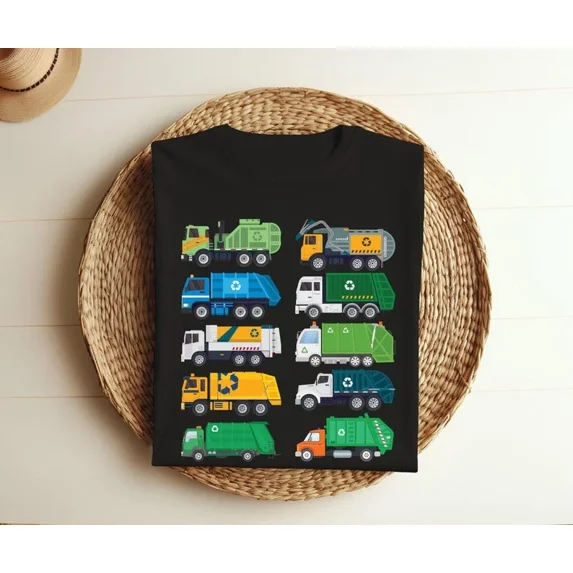Garbage Truck Recycling Day Waste Collection Cool Hauler Theme Unisex T ...