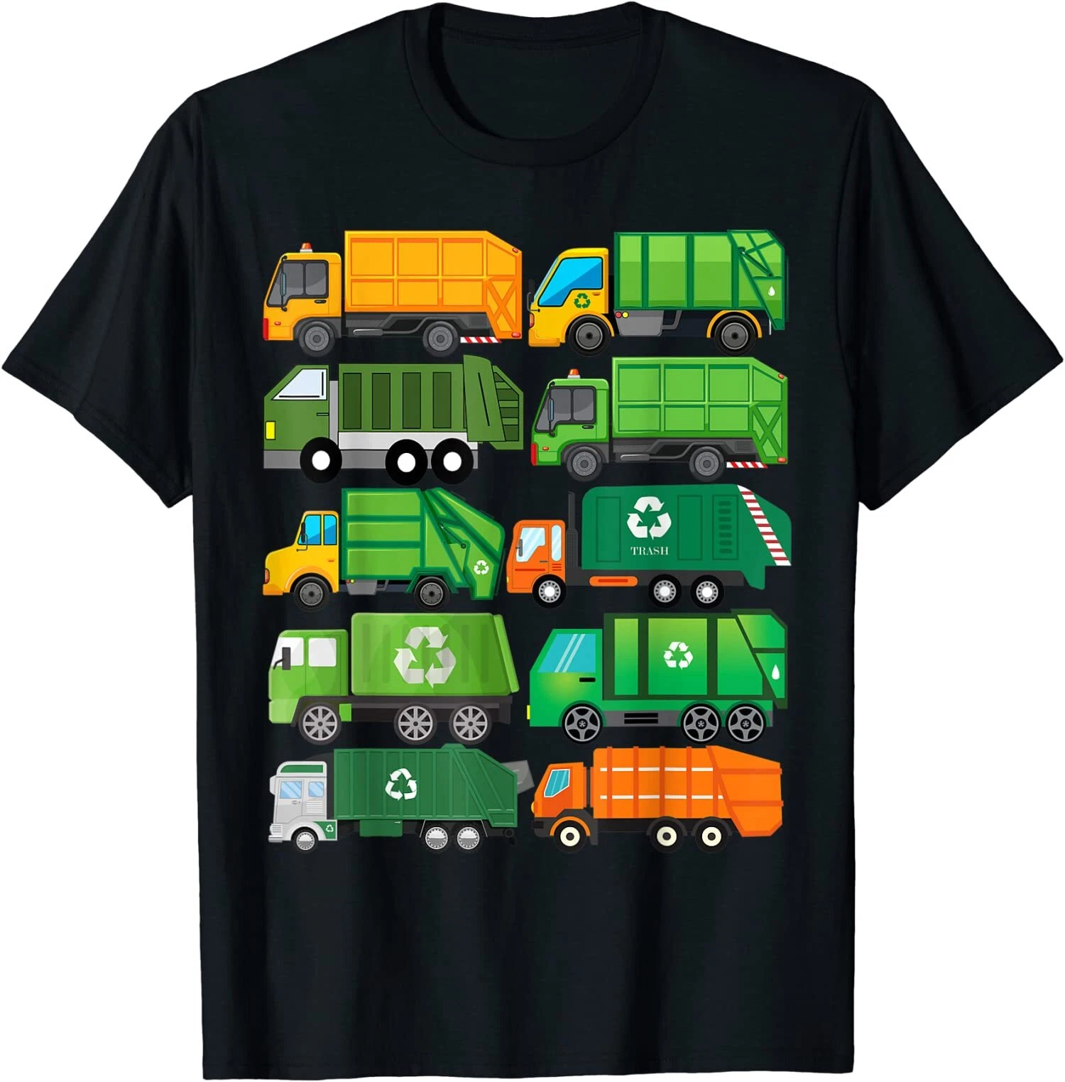 Garbage Truck Recycling Day Waste Sorting Birthday Theme Unisex T-Shirt ...