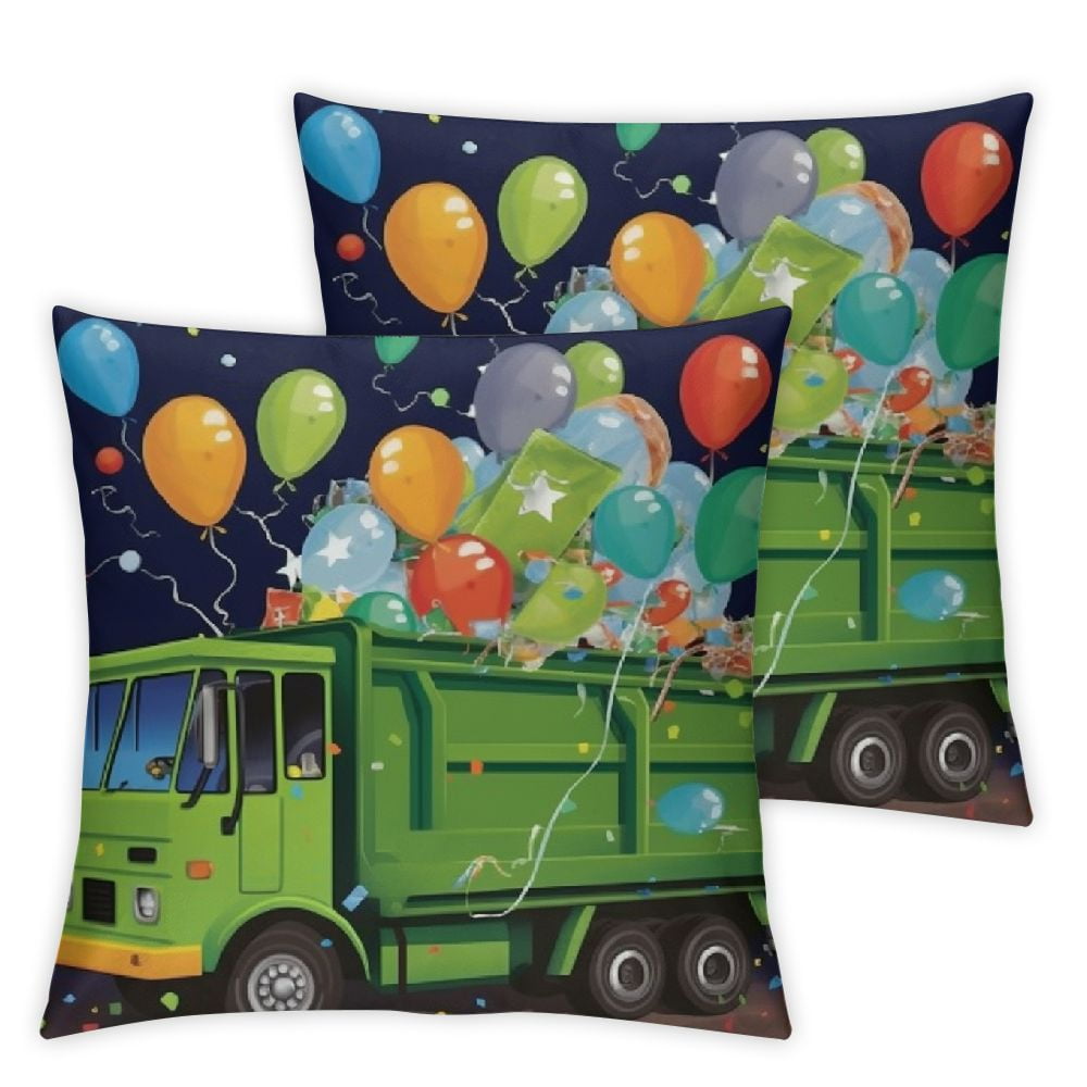 Garbage Truck Trash Trucks Happy Birthday Banner Backdrop Background ...