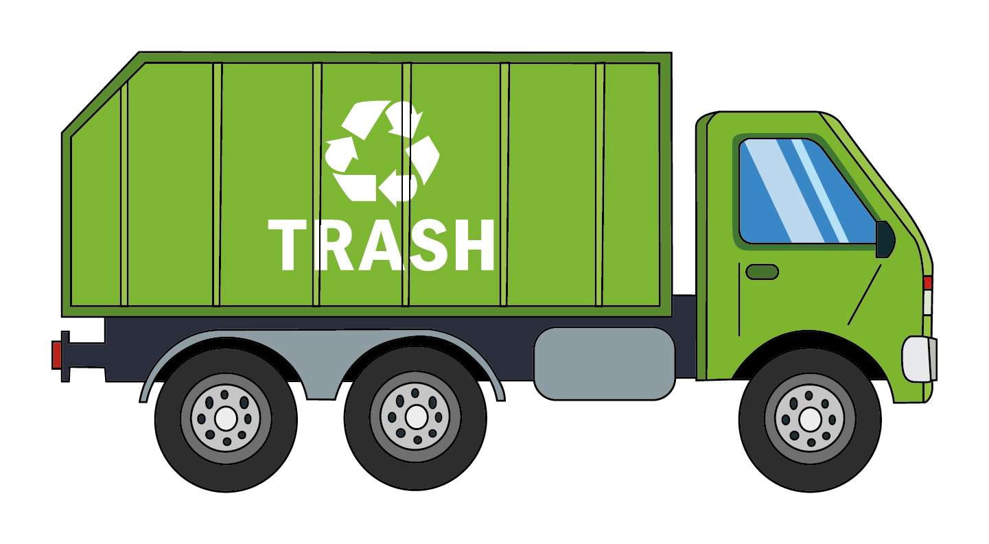 Garbage Truck with Recycle Symbol Artwork Vinyl Wall Decal - Disposal ...