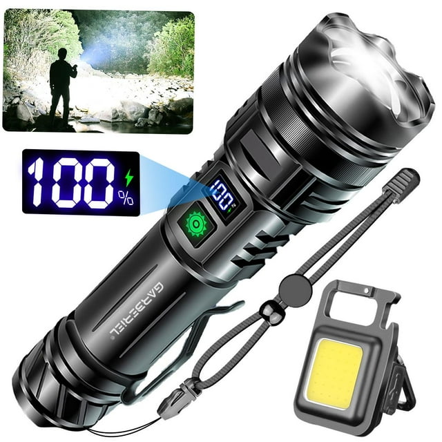 Garberiel High Lumens USB Rechargeable LED Flashlight, Super Bright ...