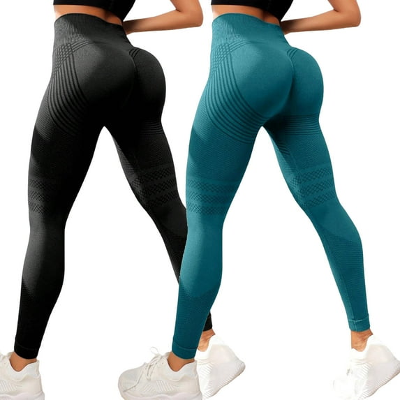 Garbnen 2 Pack Legging for Women Green High Waisted Tights Womens Yoga ...