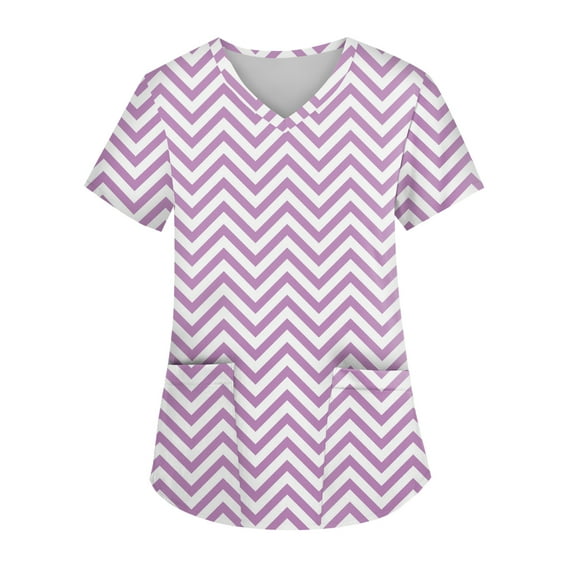 Garbnen Easter Scrub Tops Egg Bunny Stretch Womens Tops Workwear with ...