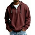 Garbnen Mens Corduroy Quarter Zip Hoodie Long Sleeve Pullover ...