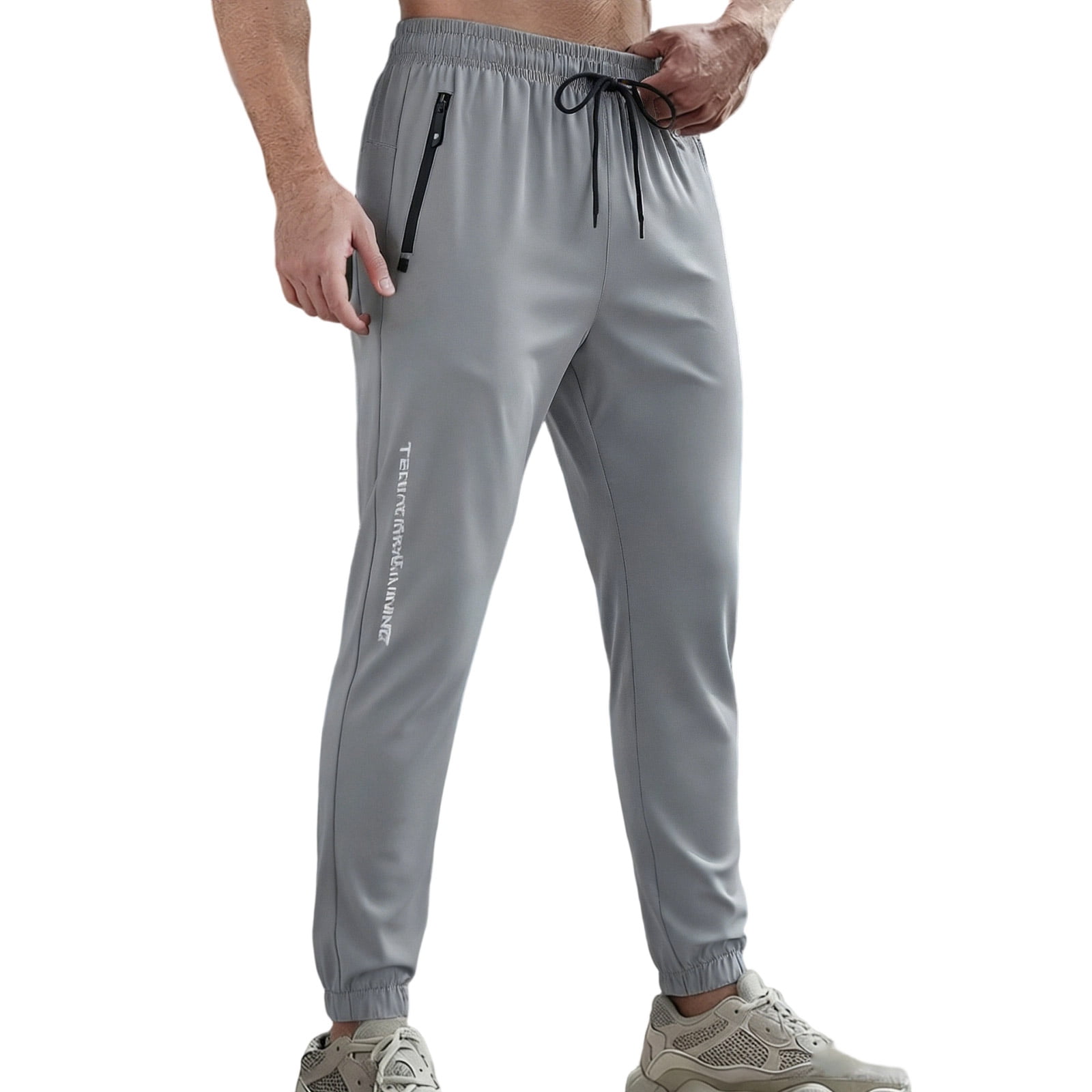 Garbnen Mens Quick Dry Pants Baggy Straight Leg Running Pants Men Cinch ...