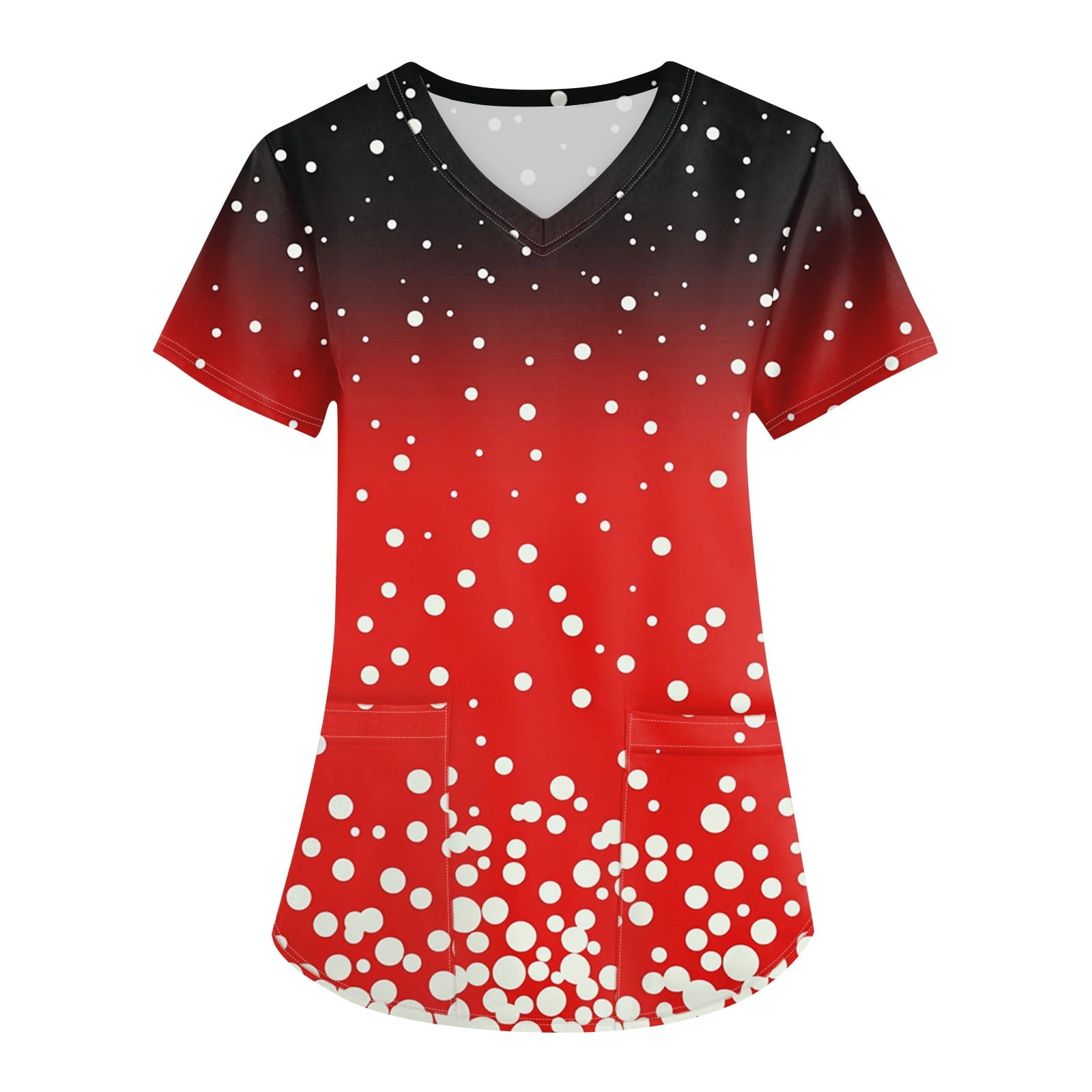 Garbnen Nightmare Before Christmas Scrub Top Funny Xmas Printed V Neck ...