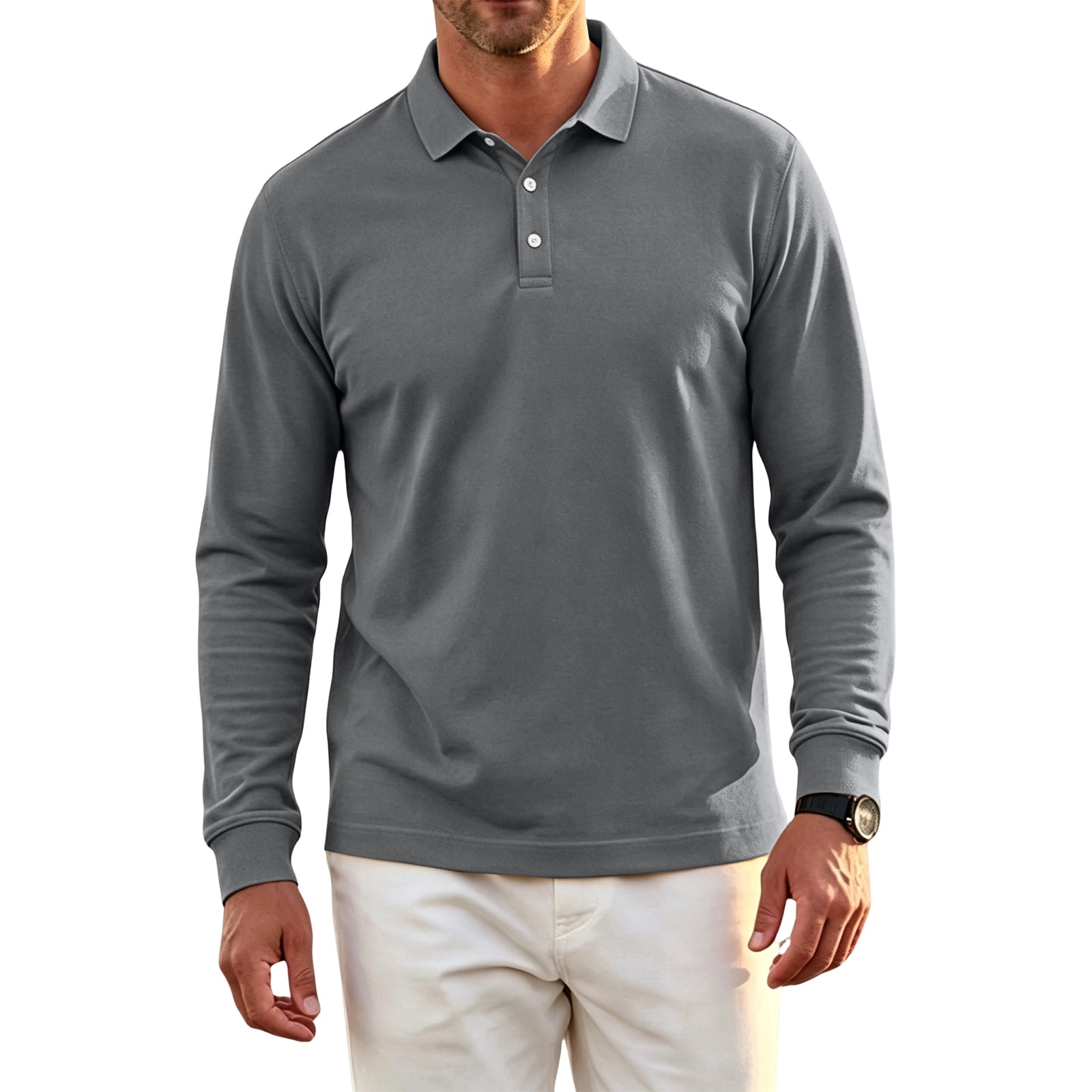 Garbnen Polo T Shirts for Men Quick Dry Long Sleeve Mens Golf Shirts ...