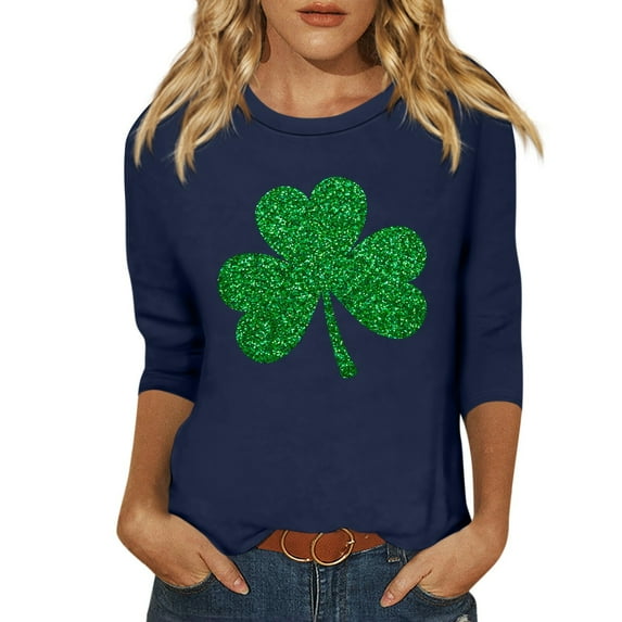 Garbnen S-5XL St Patricks Day Shirts for Women Four-Leaf Clover Womens ...