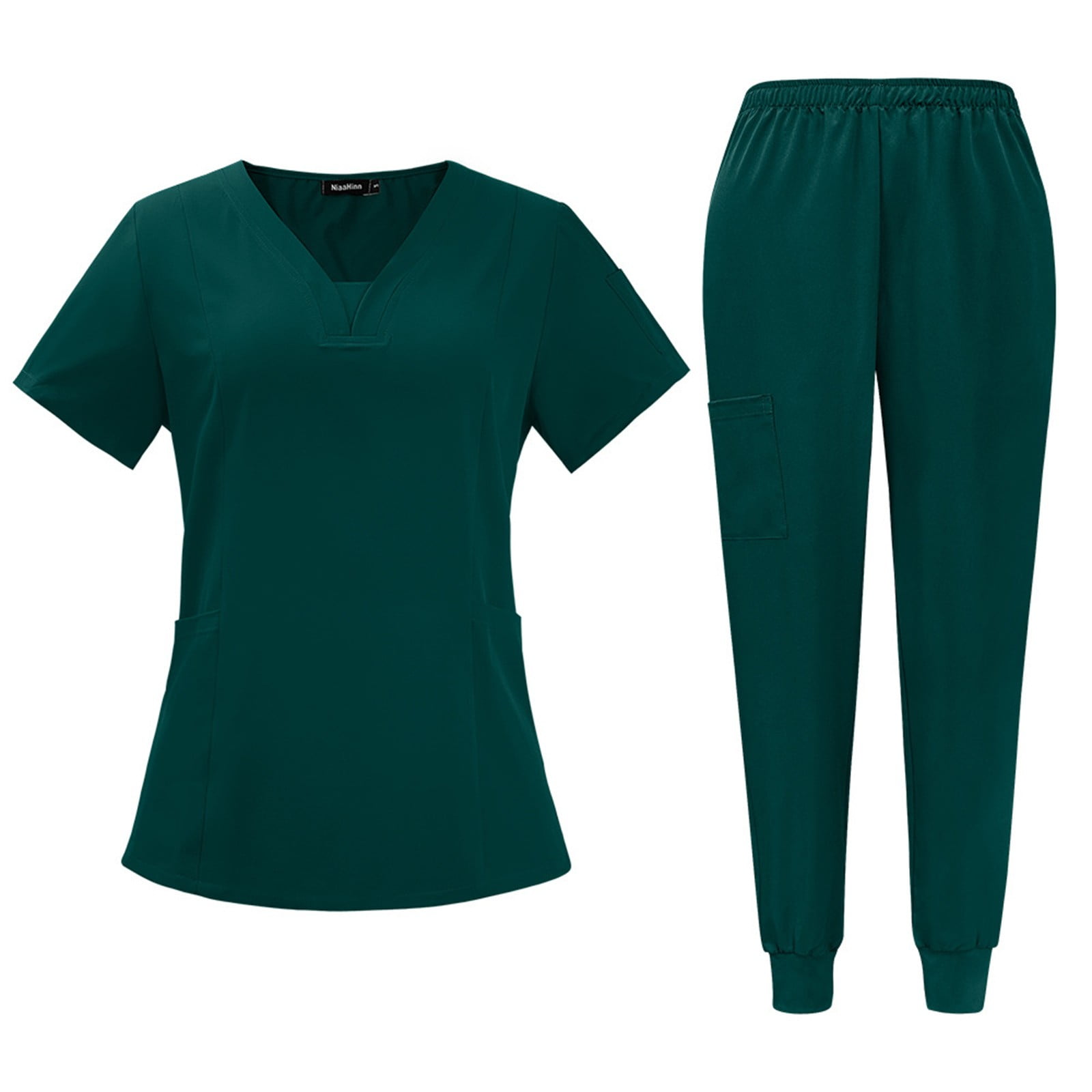 Garbnen Scrubs for Women Set Medical Uniform Stretch V-Neck Top Scrubs ...