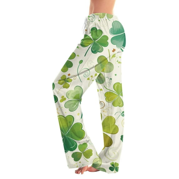 Garbnen St. Patrick's Day Women's Pajama Bottoms Four-Leaf Clover ...