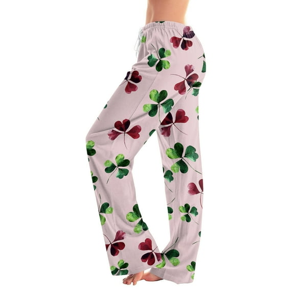 Garbnen St. Patrick's Day Womens Pajama Bottoms Shamrock Straight Leg ...