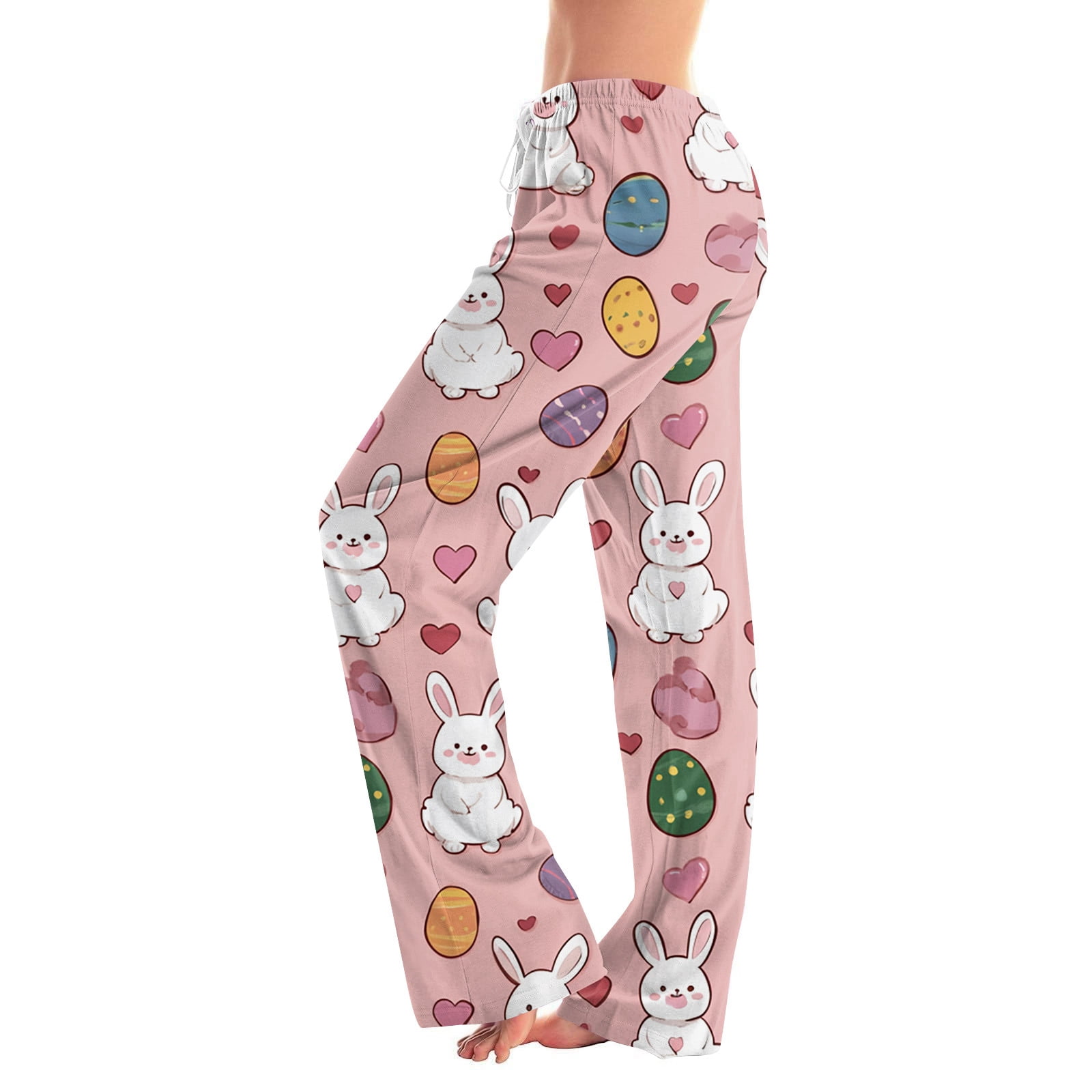 Garbnen Women's Pajama Pants Easter Egg Rabbit Graphic Women's Lounge ...