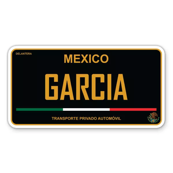 Garcia Me.Xi.Can License Plate Style Sticker Phone Decal Water Bottle ...
