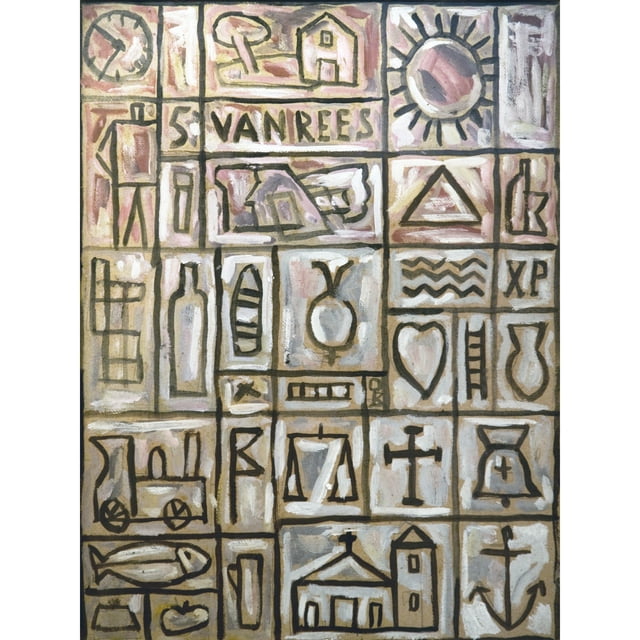 Garcia Work Constructivist Symbol Shapes Abstract Painting Extra Large ...