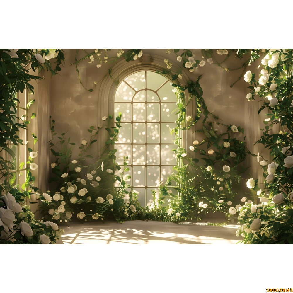 Gard Floral Photography Backdrop Arched Wood Door Dried Flowers Grasses ...