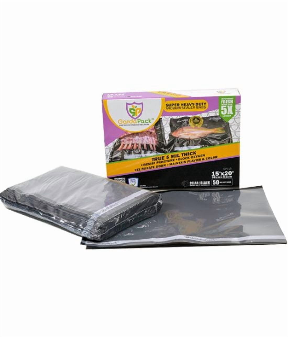 GardaPack 15” x 20” Super Heavy-Duty 5 Mil Vacuum Seal Bags – 50 Count ...