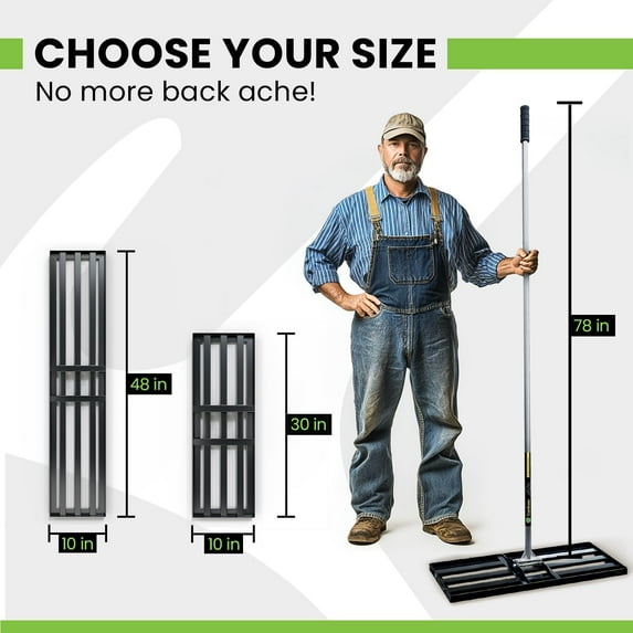 Gardease Lawn Leveling Rake 30" x 10" - Heavy Duty Professional Grade ...