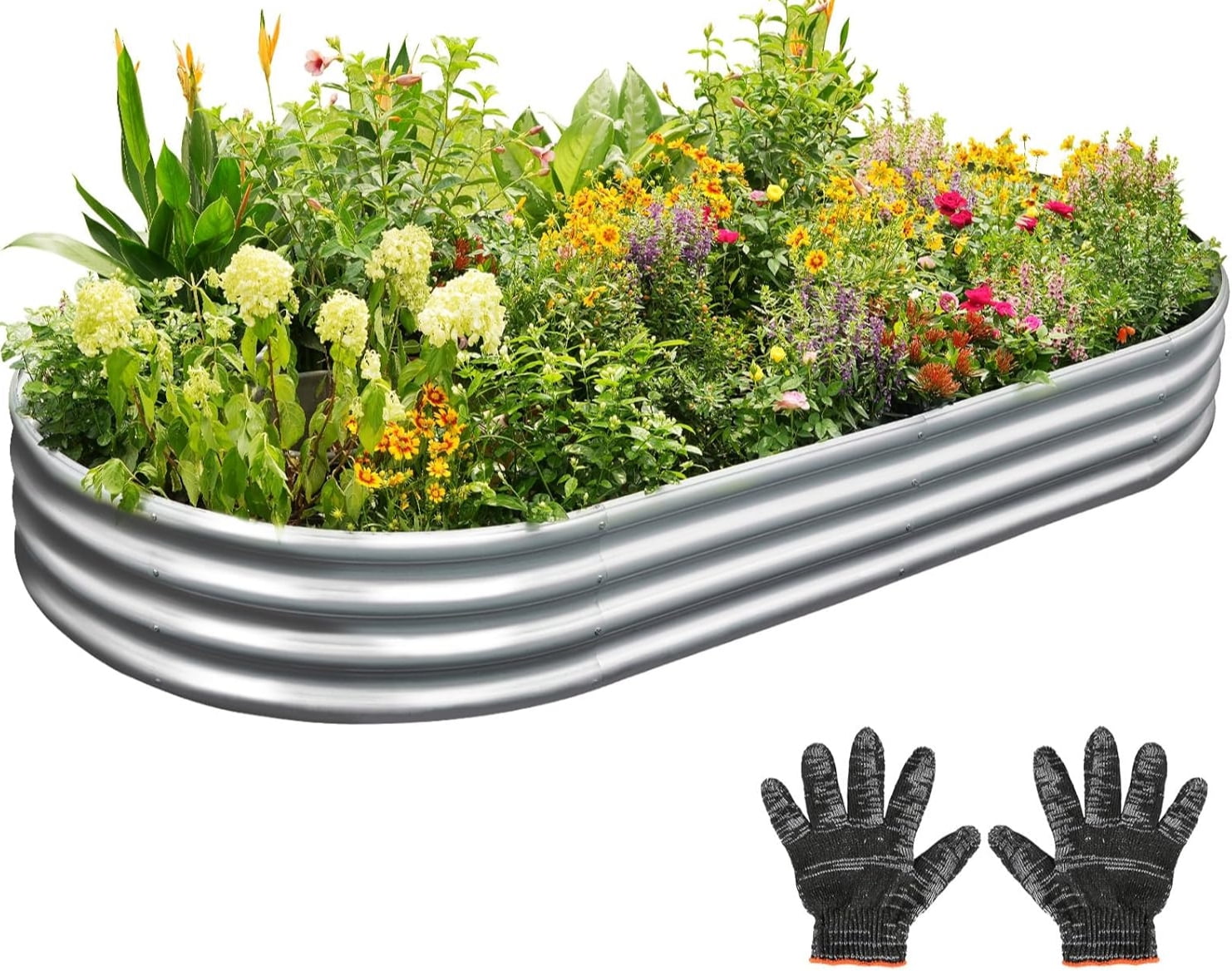 Garden 2Pcs 4x2x1ft Galvanized Raised Garden Bed Kit - Metal Planter ...