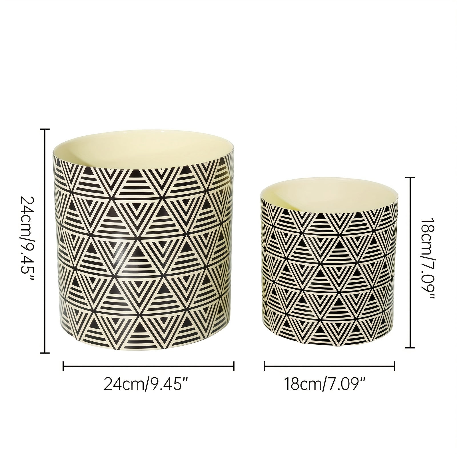 Garden 2pcs Planter Set, 3 Styles (triangle Leaf/line Patterns ...