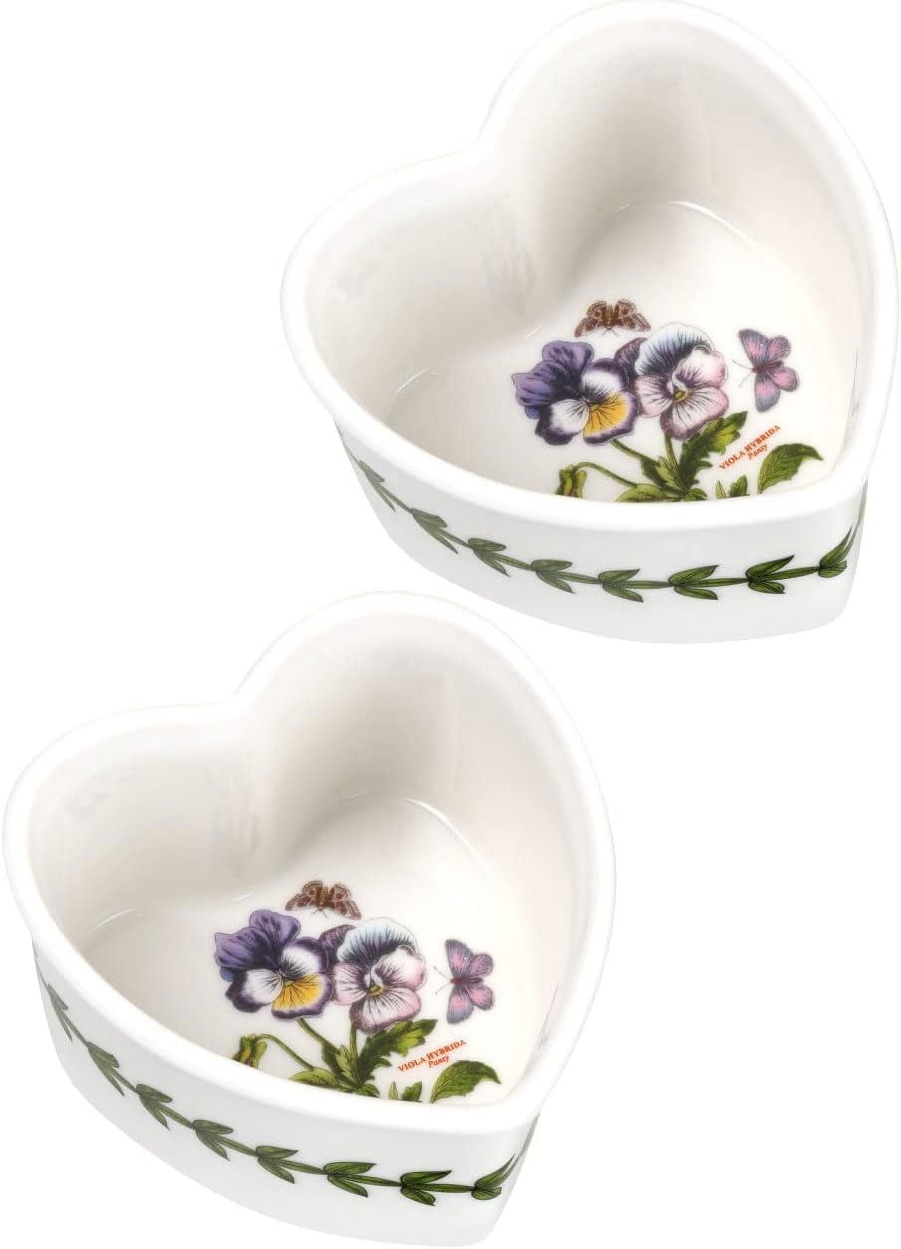 Garden 3.5" Heart Ramekins (Set of 2) - Motif, Fine Porcelain, Heat ...