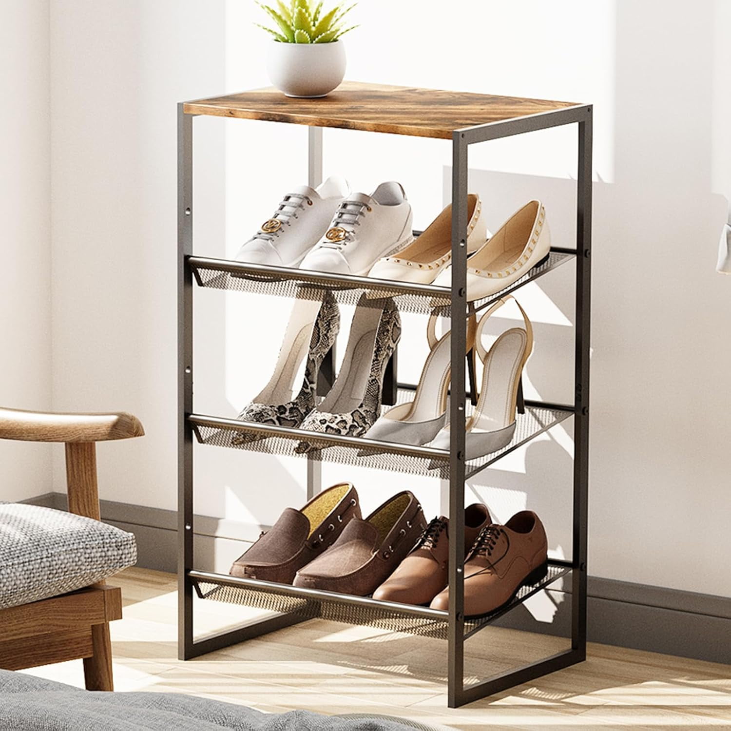 Garden 4 you 4 Tiers Shoe Rack,Small Space Freestanding Shoe Storage ...