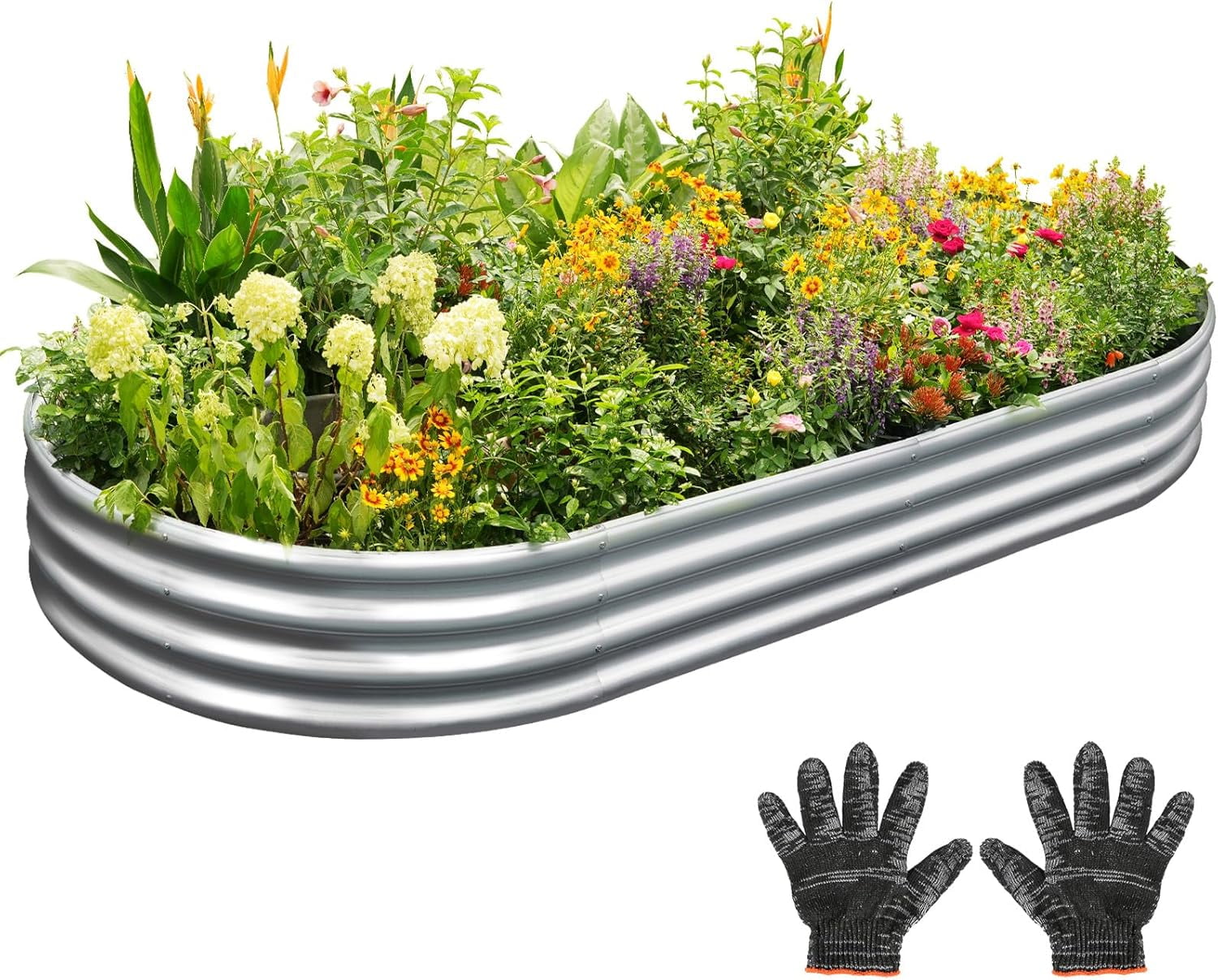 Garden 4x2x1ft Galvanized Raised Garden Bed Kit - Metal Planter Boxes ...