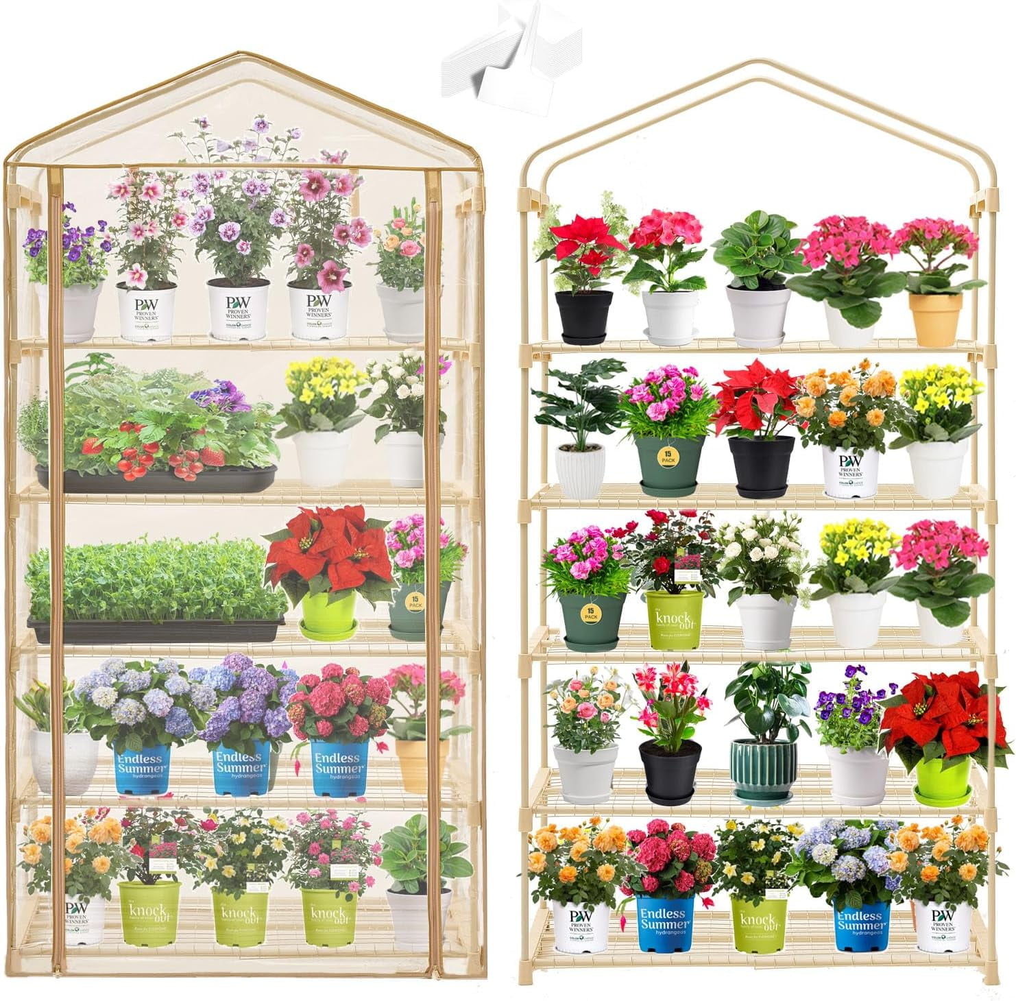 Garden 50% Extra Wide Mini Greenhouse 5 Tier Portable Plant Green House ...