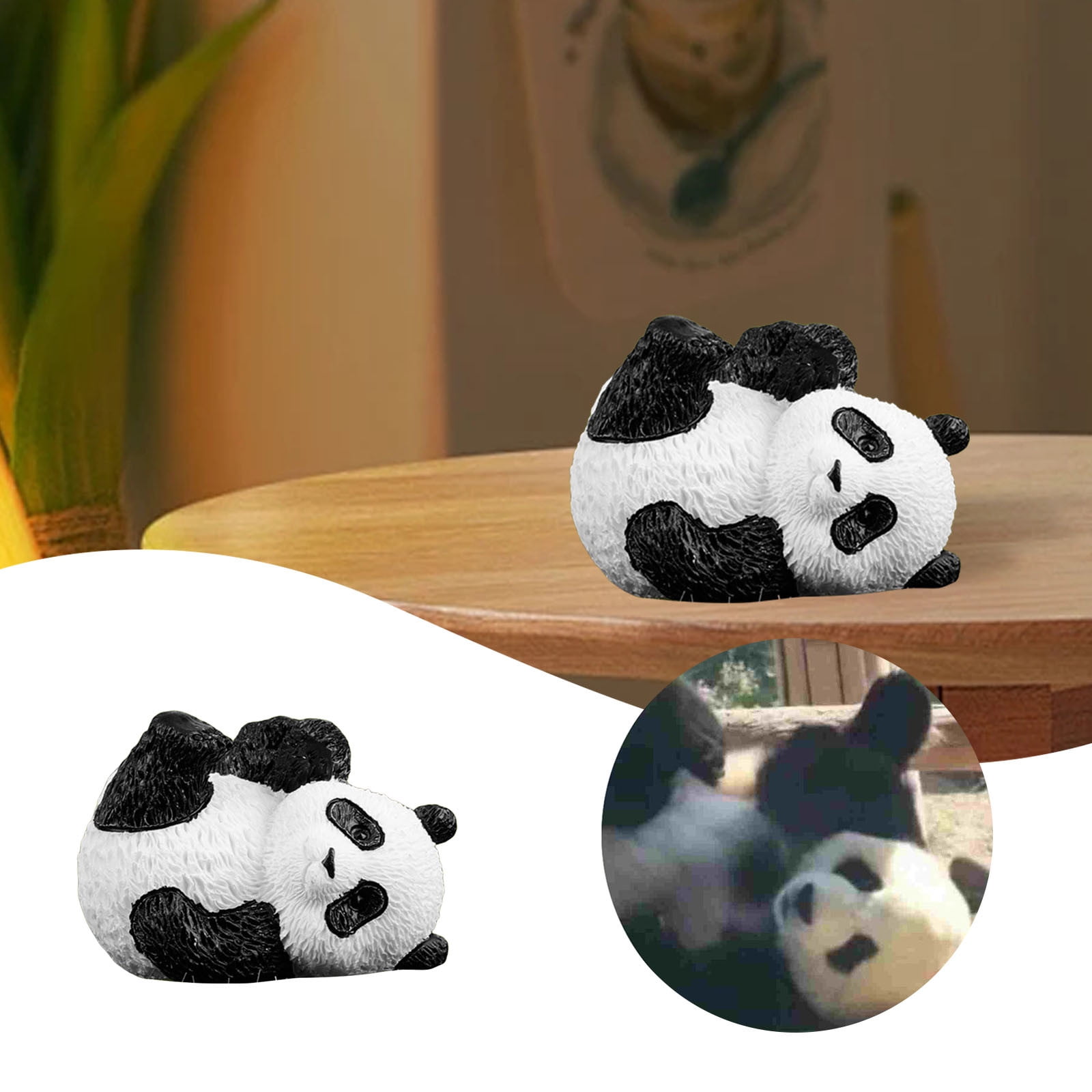 Garden Accessories,Creative Cute Panda Figurines kit,Cute Resin Mini ...