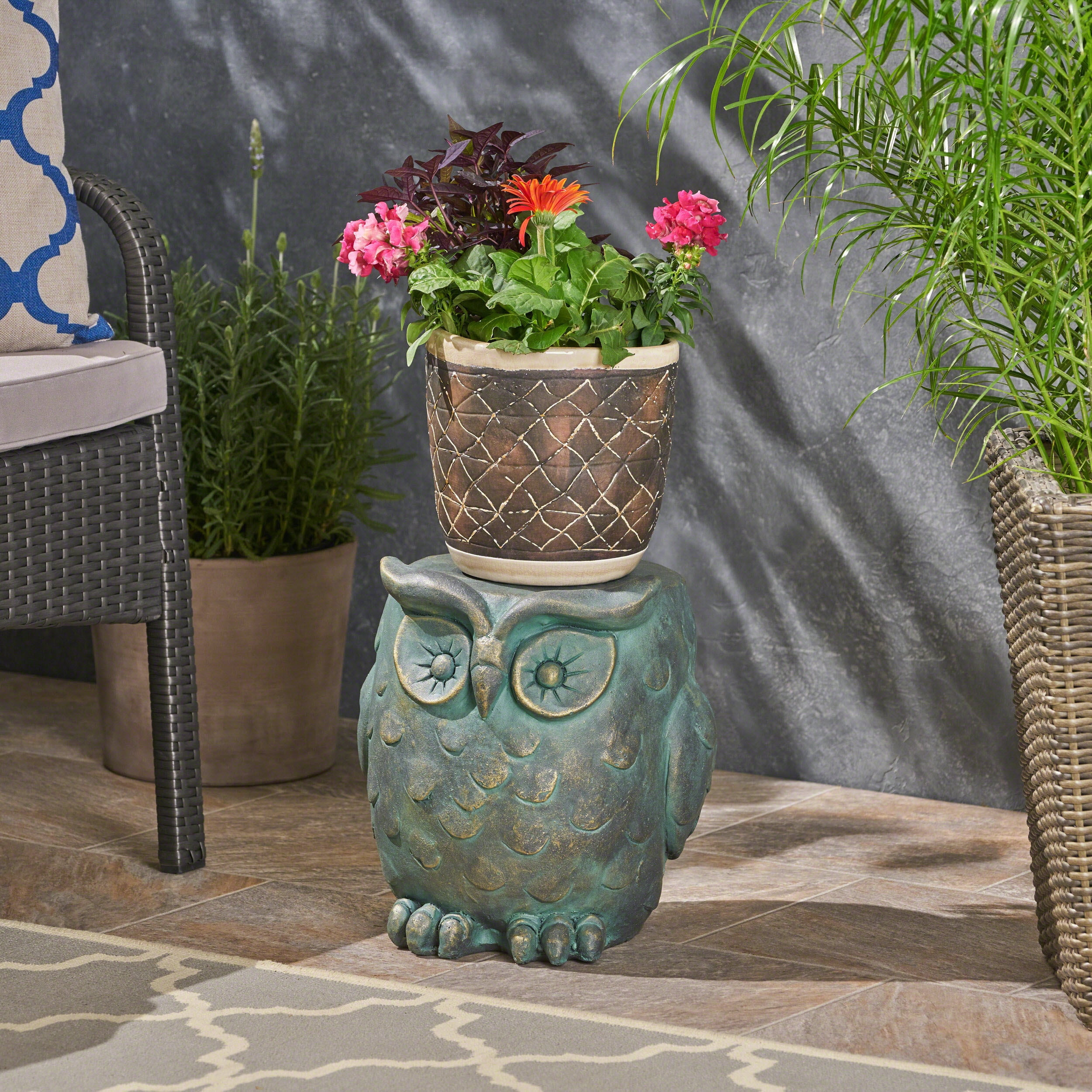 Garden Accessories, OWL GARDEN STOOL [Lots of scene pictures], Antique ...