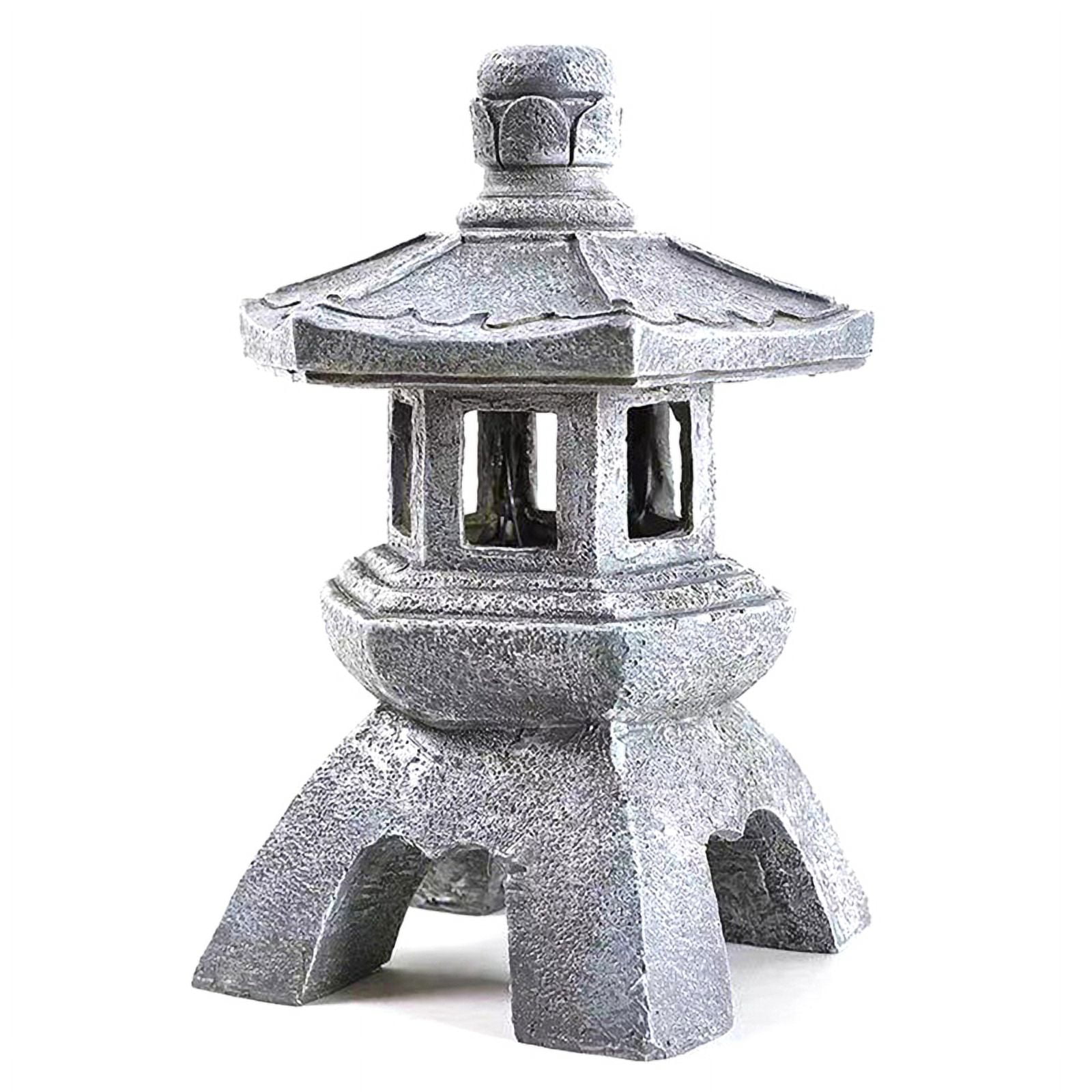 Garden Accessory Ornament Solar Powered Resin Pagoda Lantern Palace ...