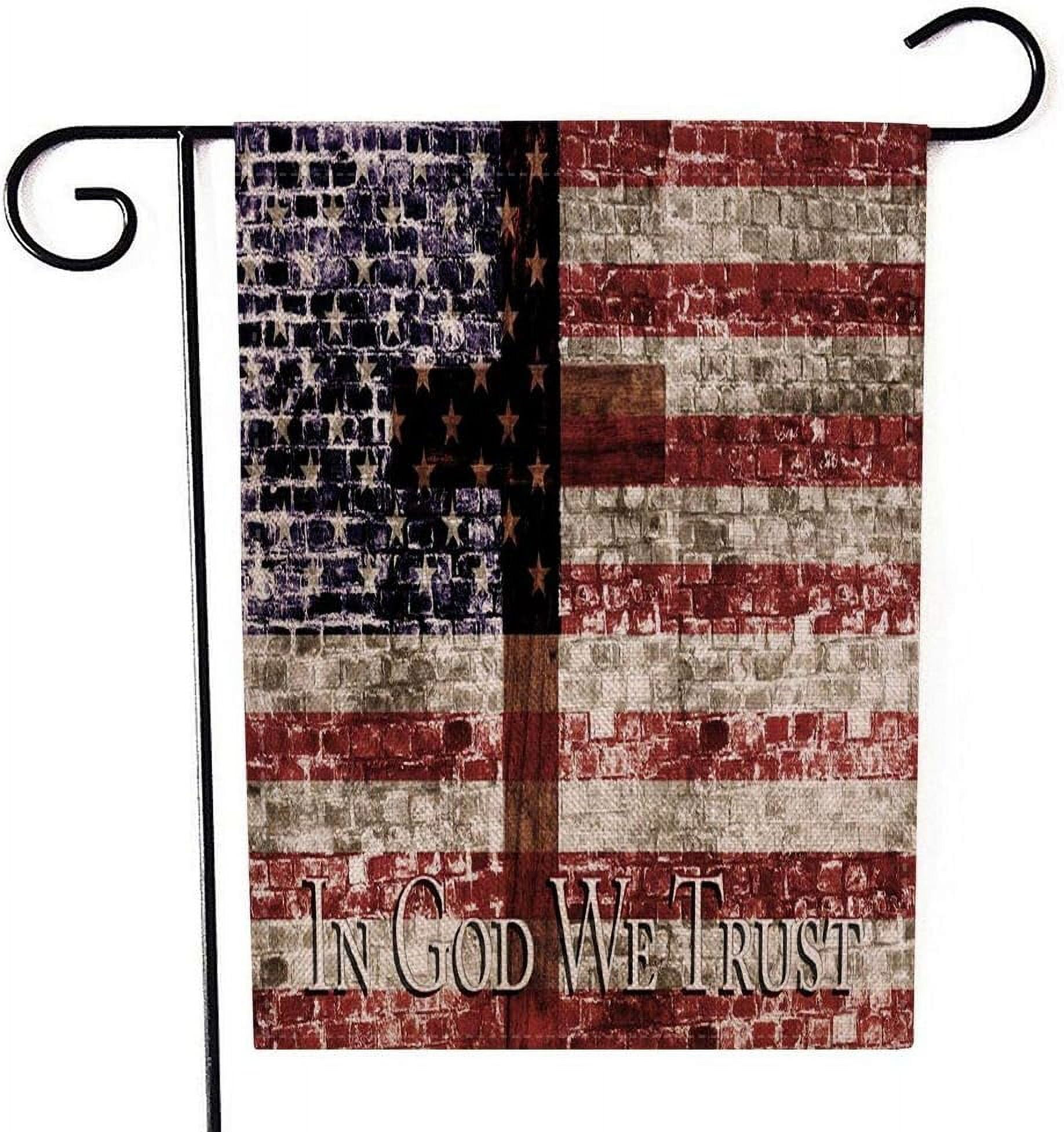 Garden American Flag, Garden Flag Décor Garden Flag Christmas in We Trust Amp Flag Farmhouse ...