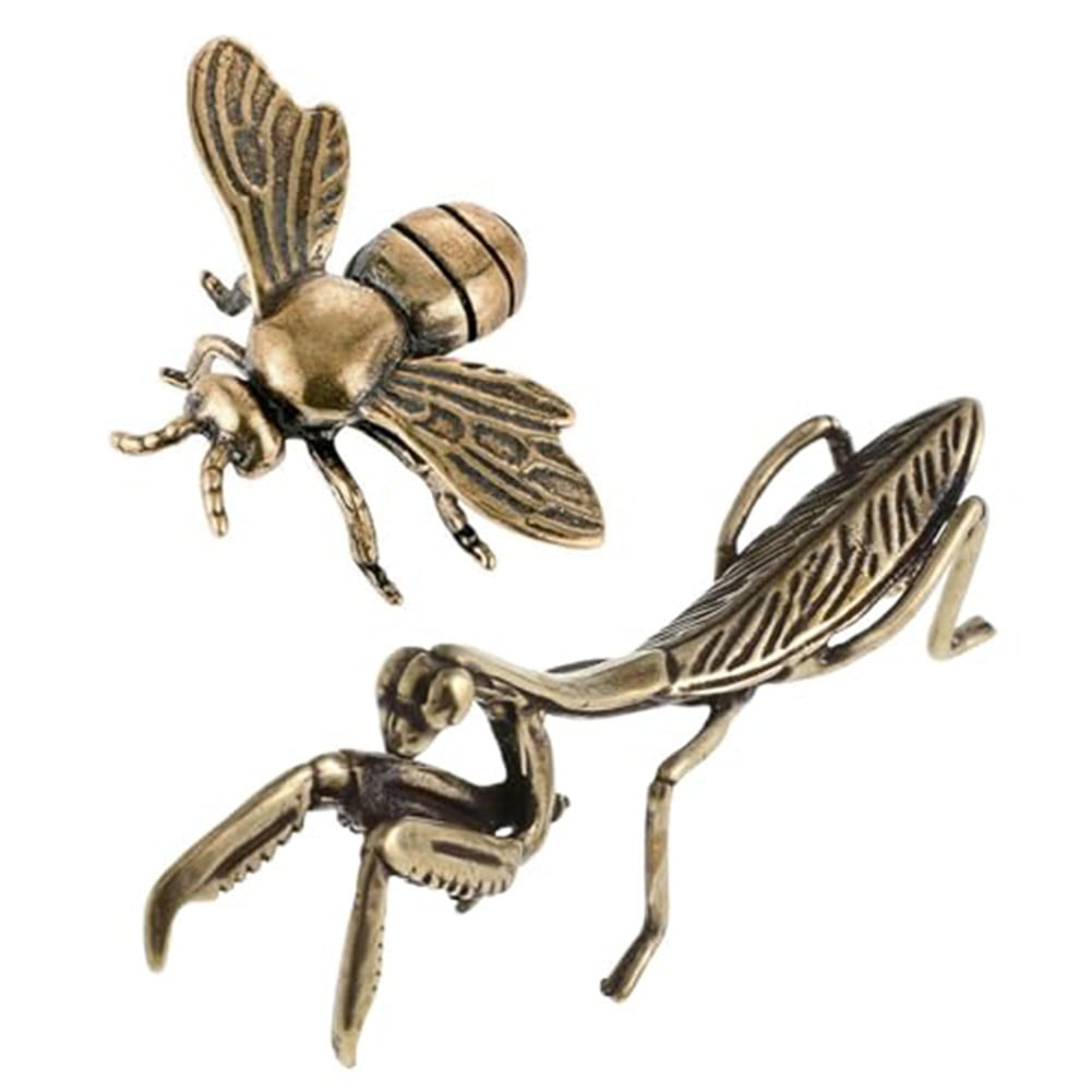 Garden Animal Insect Statue Gold Bee Statue and Metal for Mantis Table ...