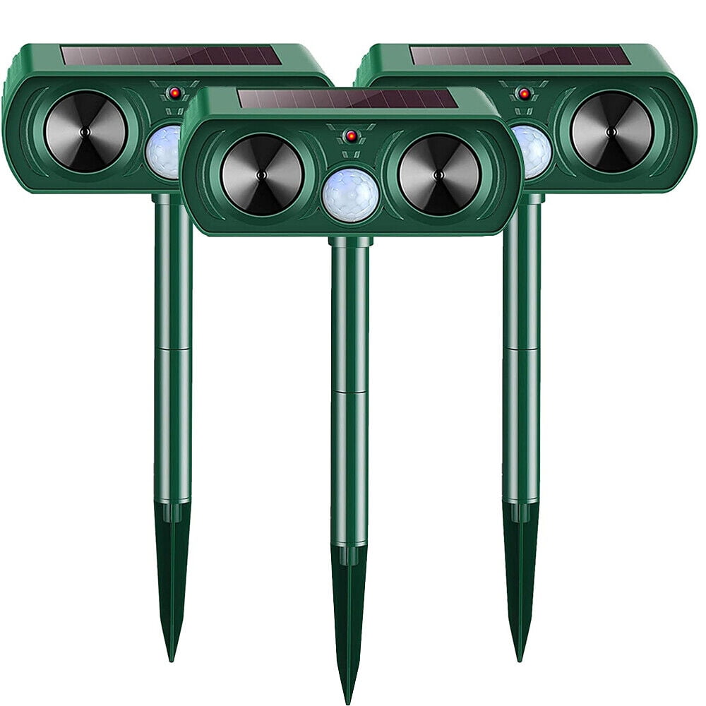 Garden Animal Repeller Ultrasonic Outdoor Solar Power Pest Cats Mice ...