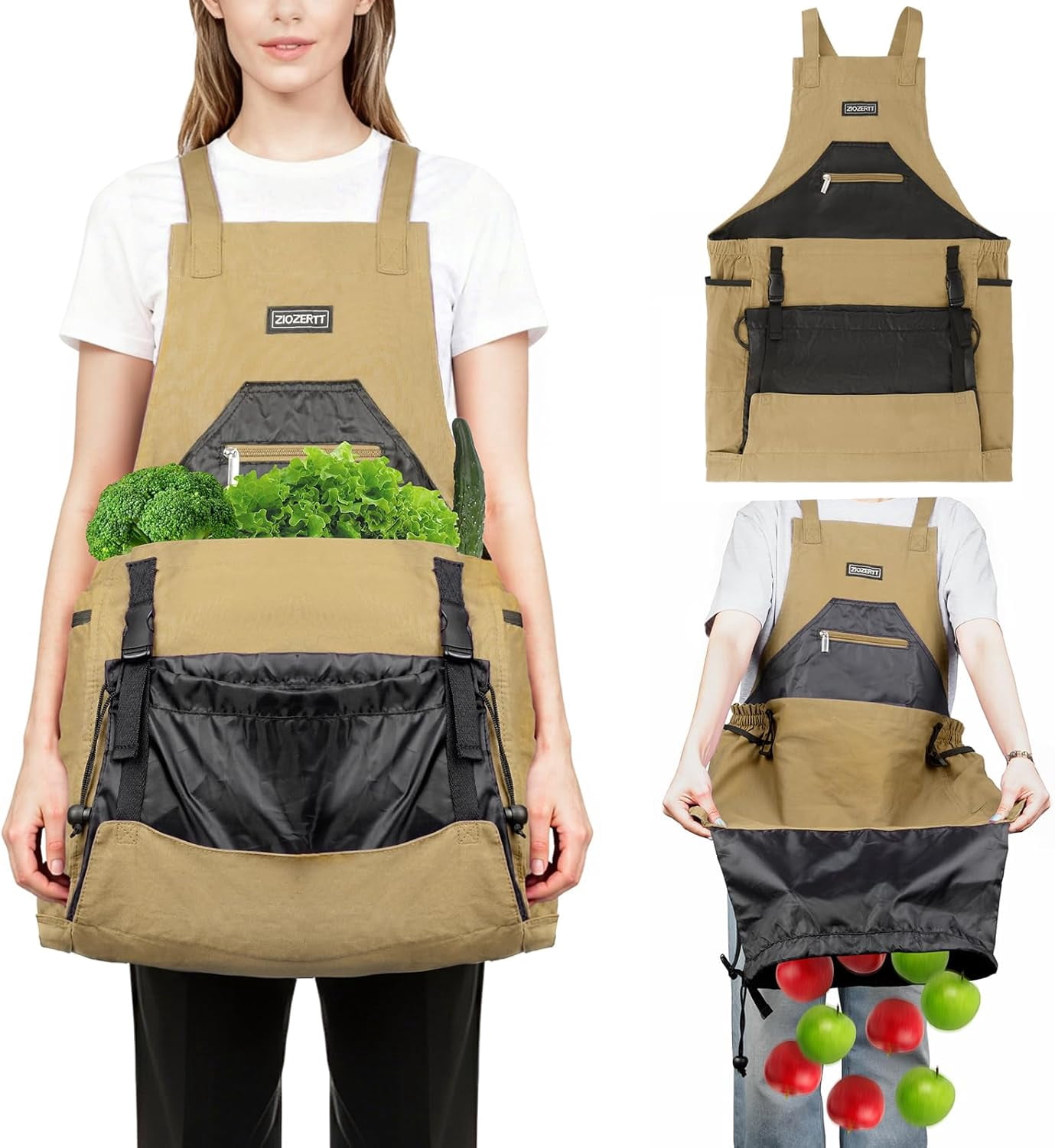 Garden Apron,Harvest Aprons with Pockets for Women and Men,Canvas ...