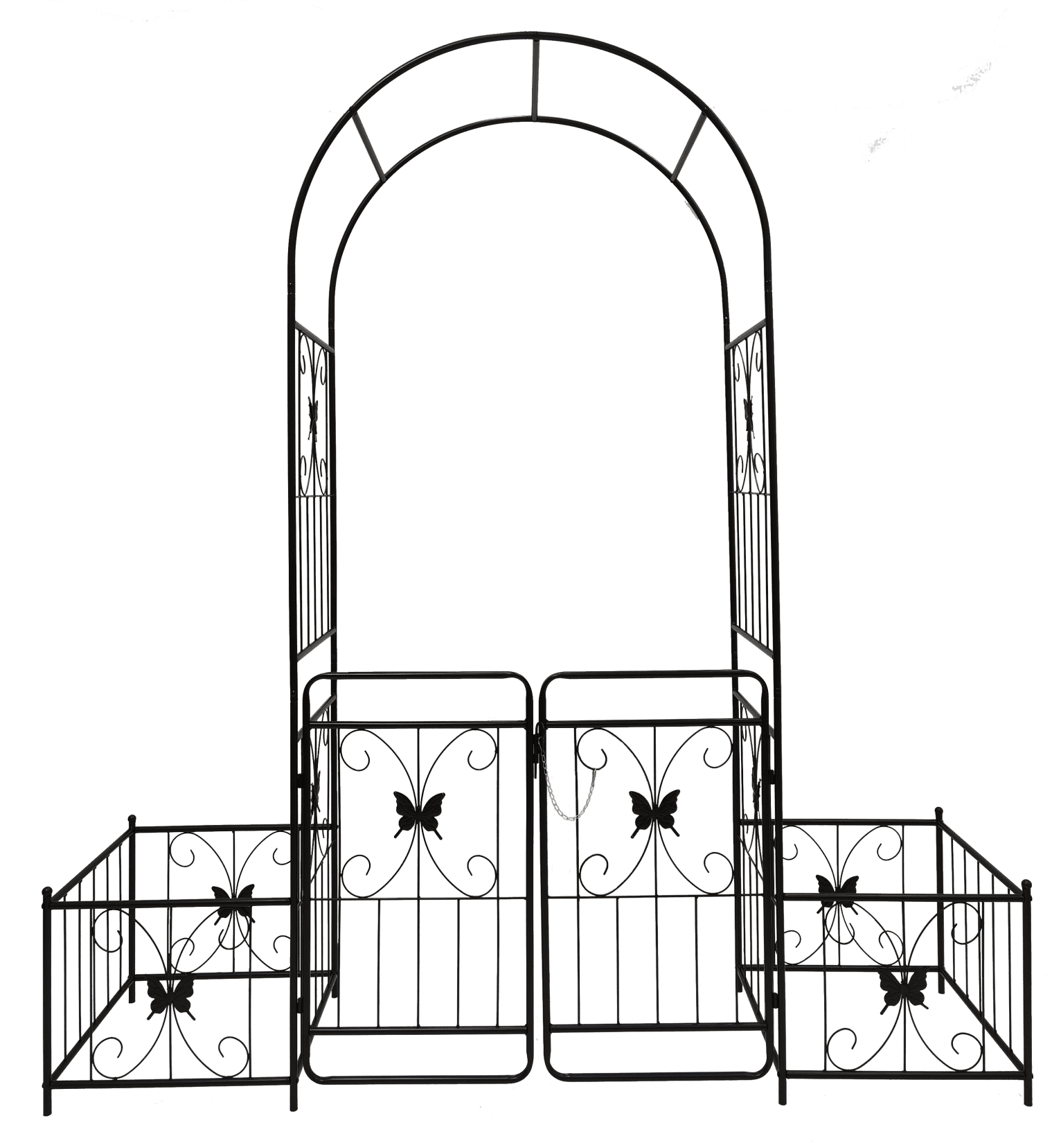Garden Arbor with Gate and Planter Boxes, Heavy Duty Metal Wedding ...